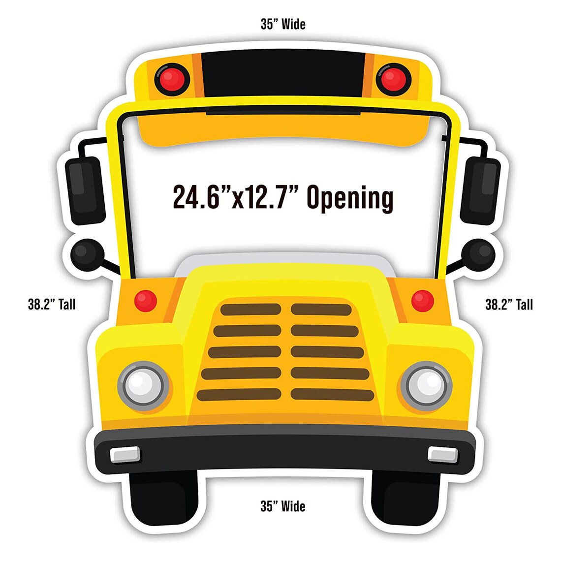 School Bus Photo Booth Frame: Graduation Party Selfie Prop (35x38 Inch ...