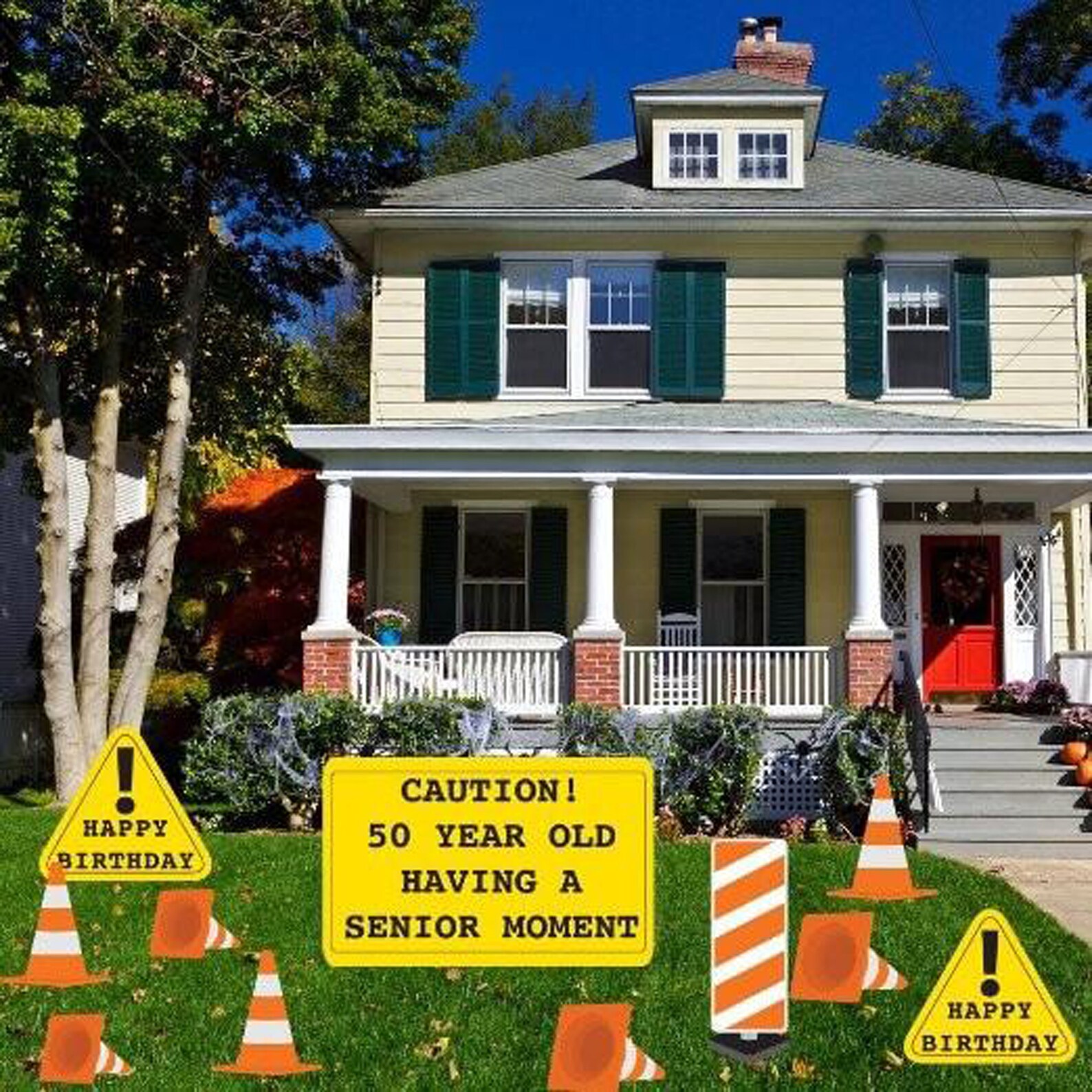 Caution! 50 Year Old Having a Senior Moment, 11pc Birthday Yard Card ...
