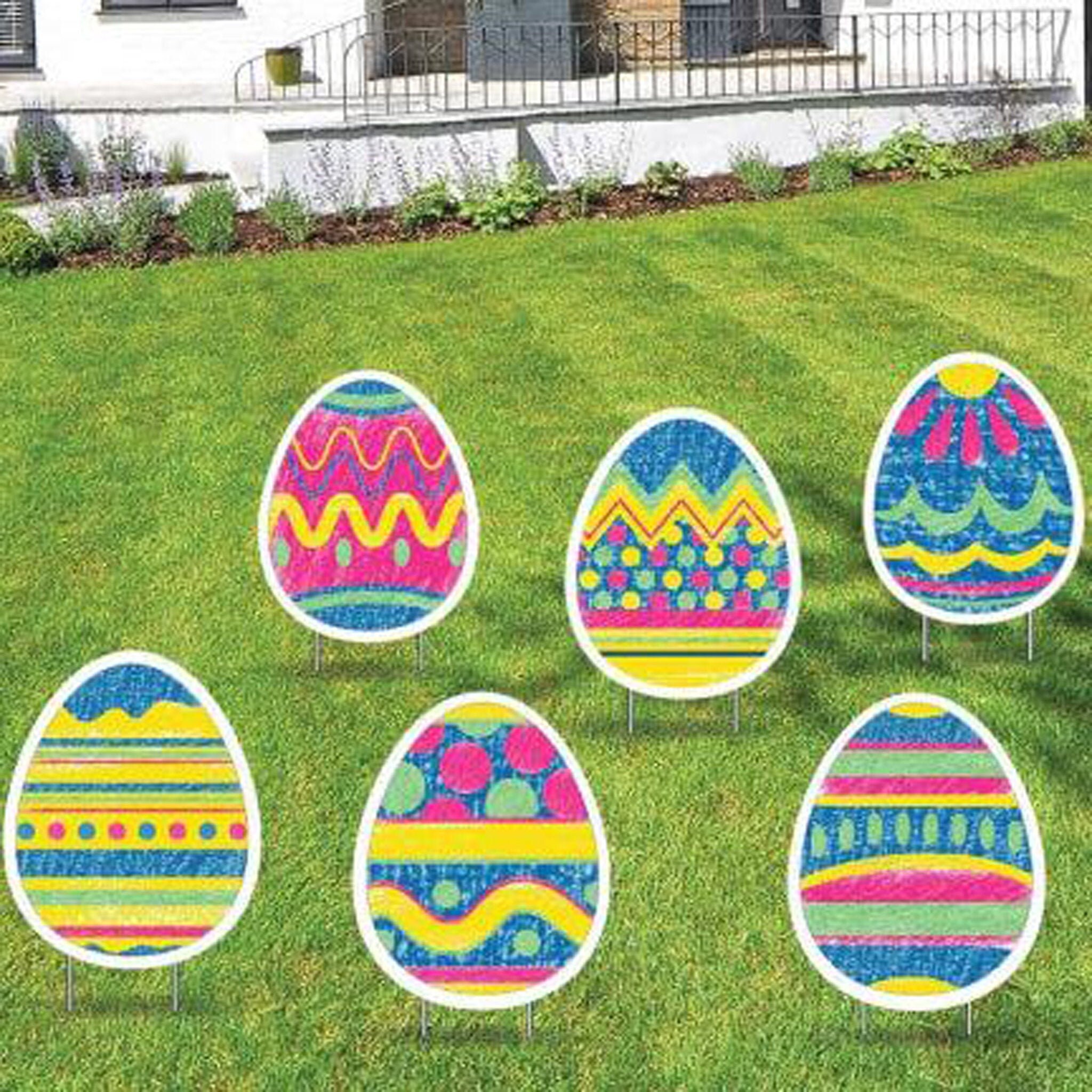 Color by Number Easter Eggs 6pc Easter Yard Art Easter Decor | Etsy