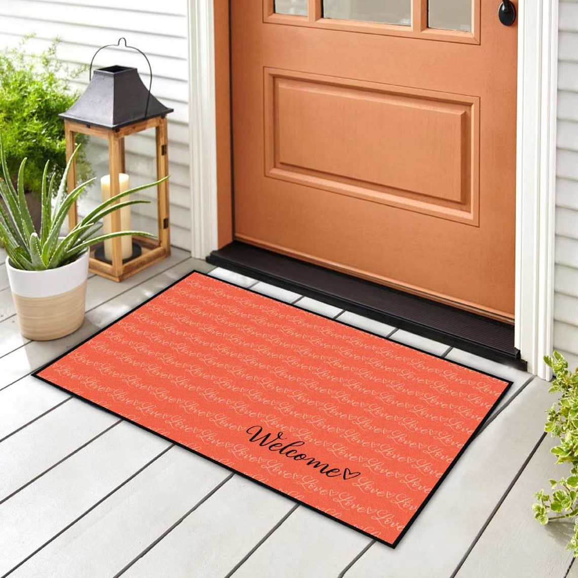 Large Love and Welcome Valentine's Day Doormat 24 X 36 - Etsy