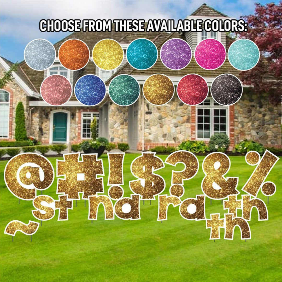 Sparkle Special Characters Yard Sign Letters: KG Thelasttime Font, 16pc ...