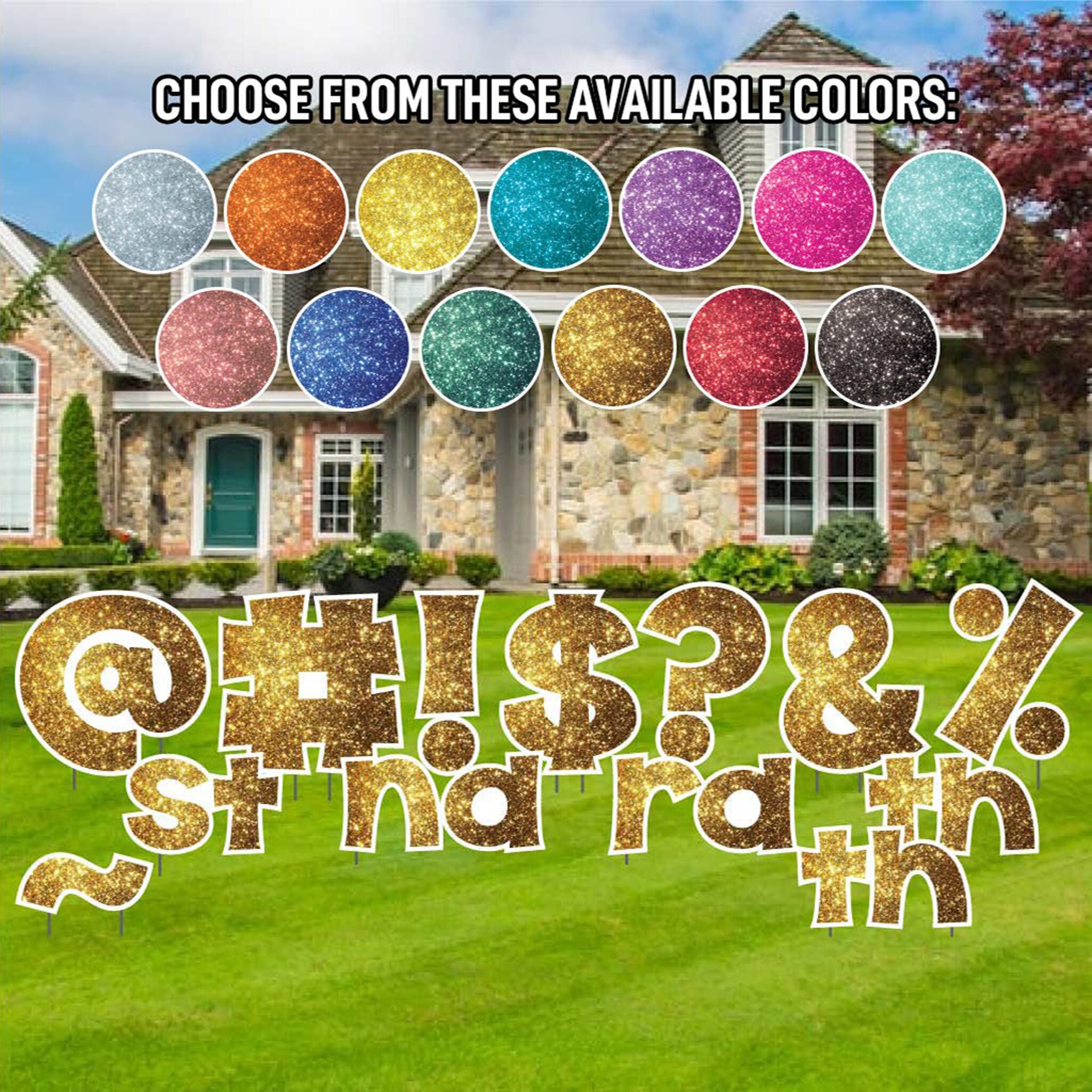 24 Sparkle Special Characters Yard Sign Letters 16pc - Etsy
