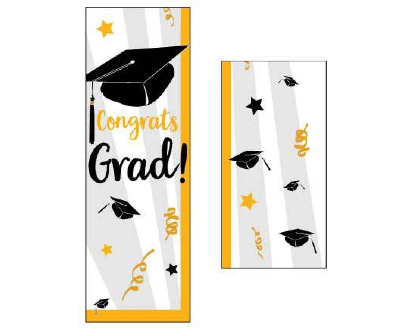 Congrats Grad White Black & Gold Graduation Vinyl Door Banner - Etsy