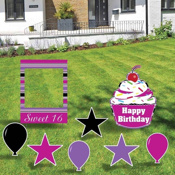 Sweet 16 Frame Photo Prop Cut Out Happy Birthday - Etsy