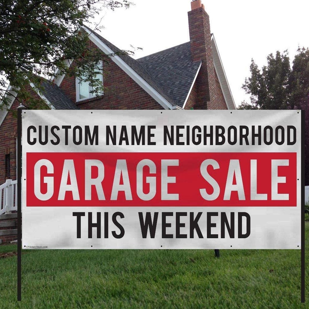 Custom Community Garage Sale Banner - Personalized Dates and ...