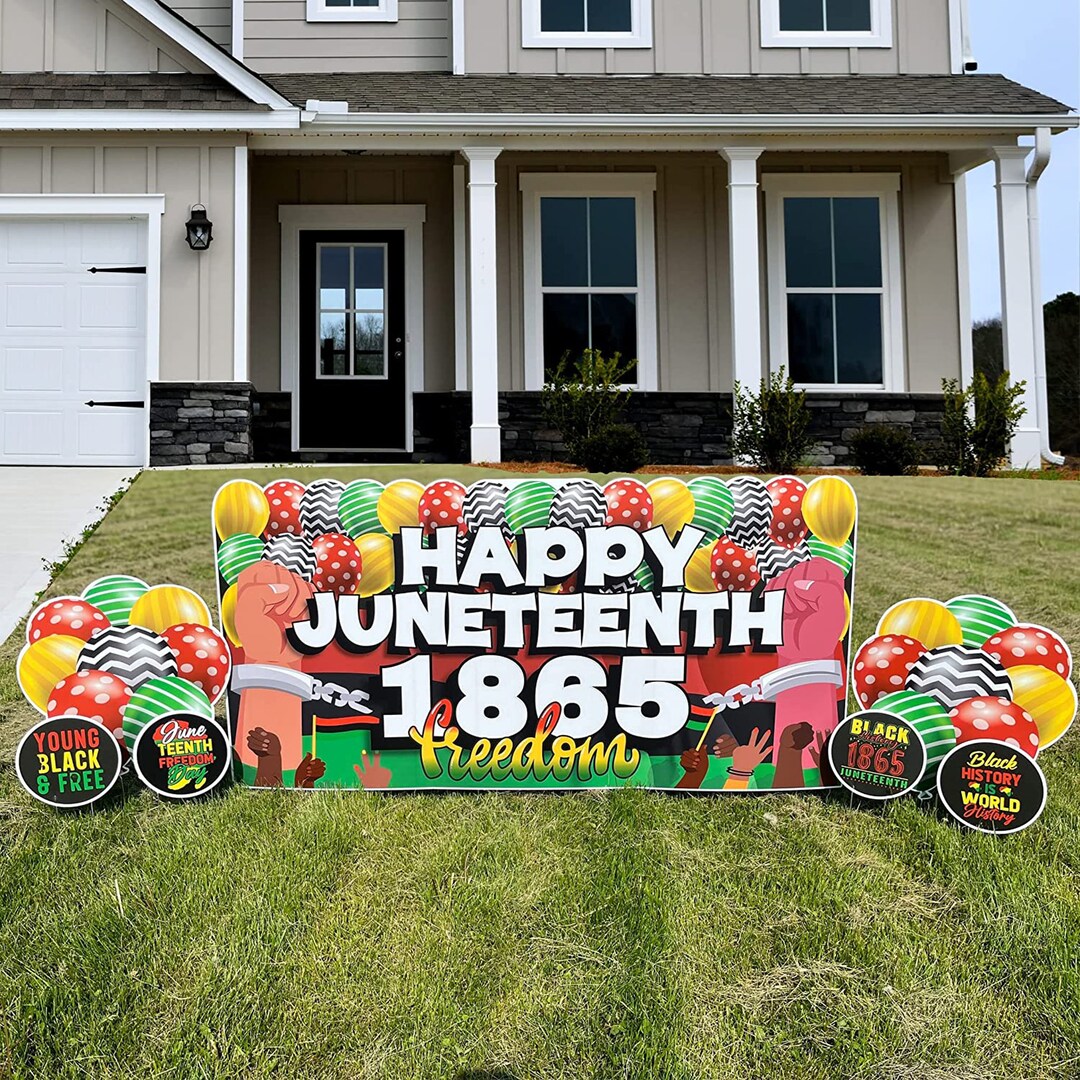 Jumbo Happy Juneteenth Yard Card Display: 7pc Freedom Day Lawn Decor - Etsy