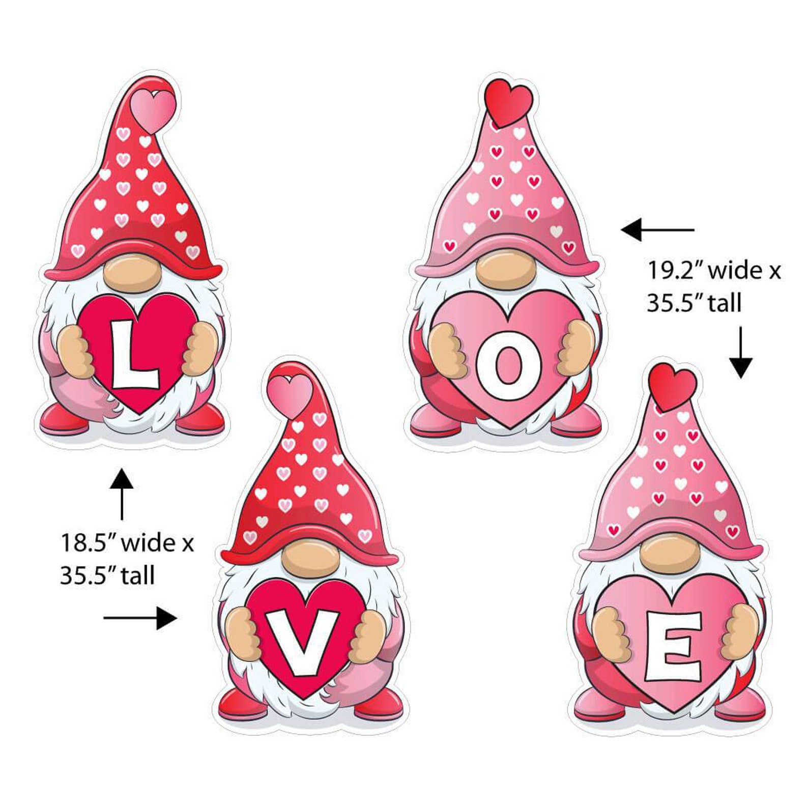 Pink & Red Love Gnomes With Hearts 13pc Valentines Day Yard - Etsy