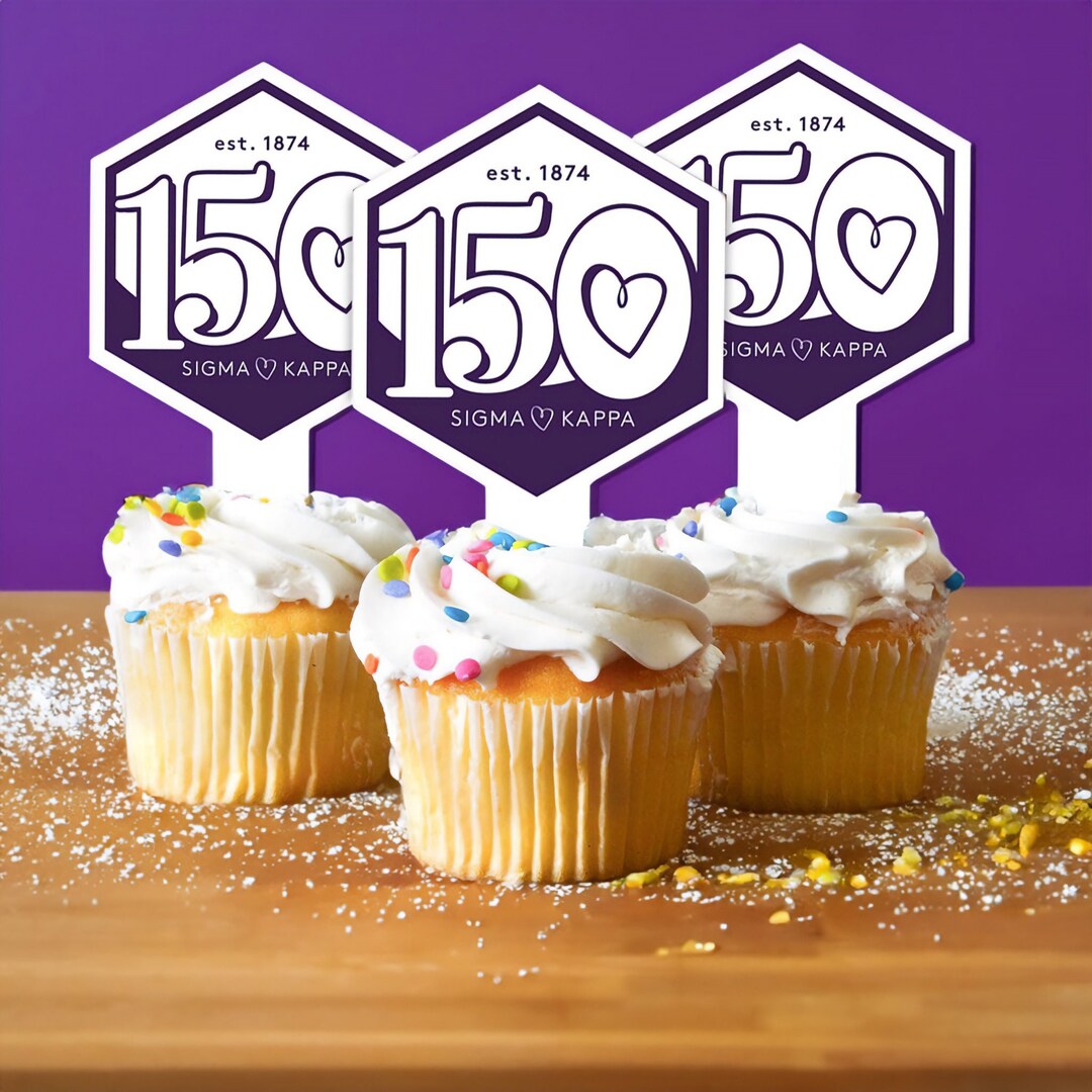 Sigma Kappa 150th Anniversary Cupcake Toppers - Etsy