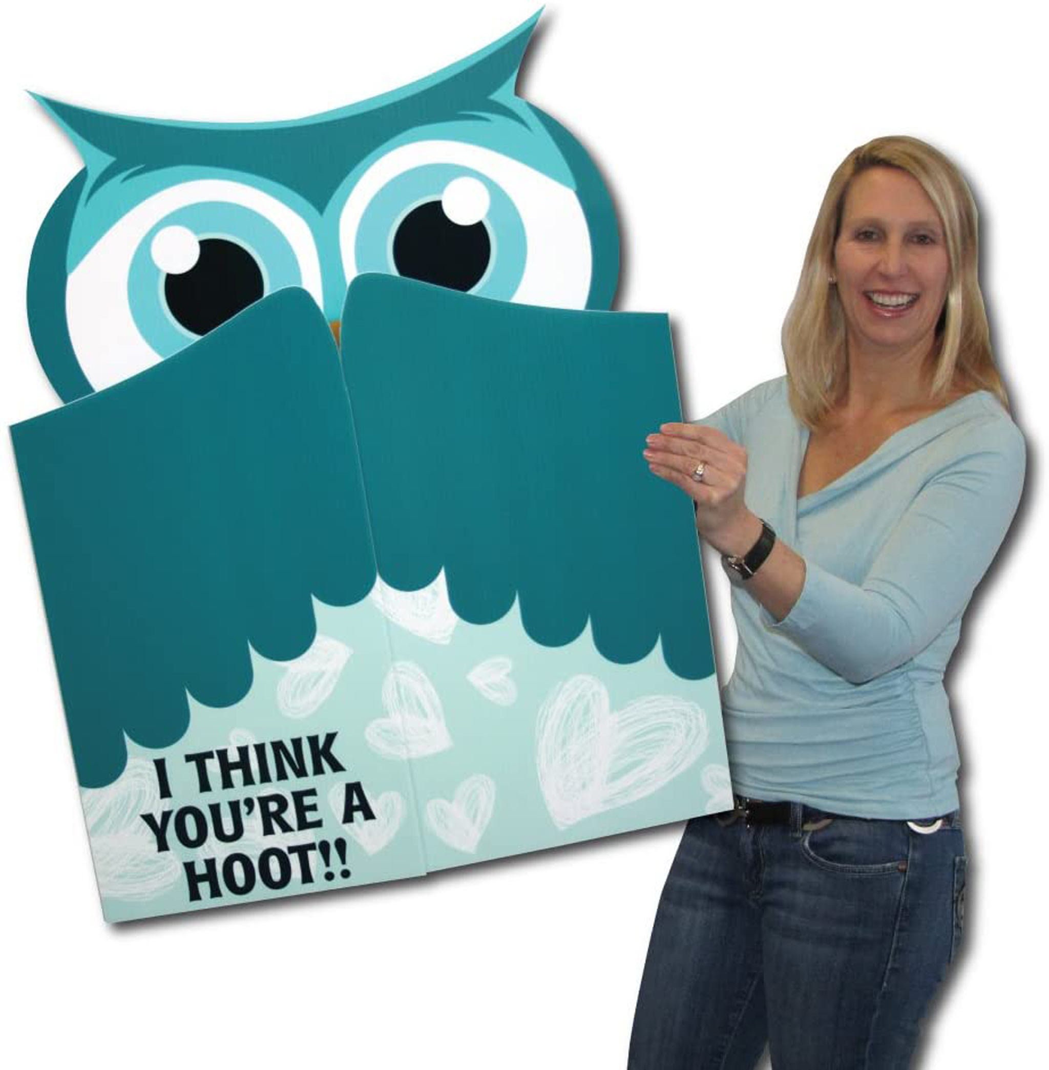 48" Die Cut Jumbo Valentines Day Card: I Think You're A Hoot! With ...