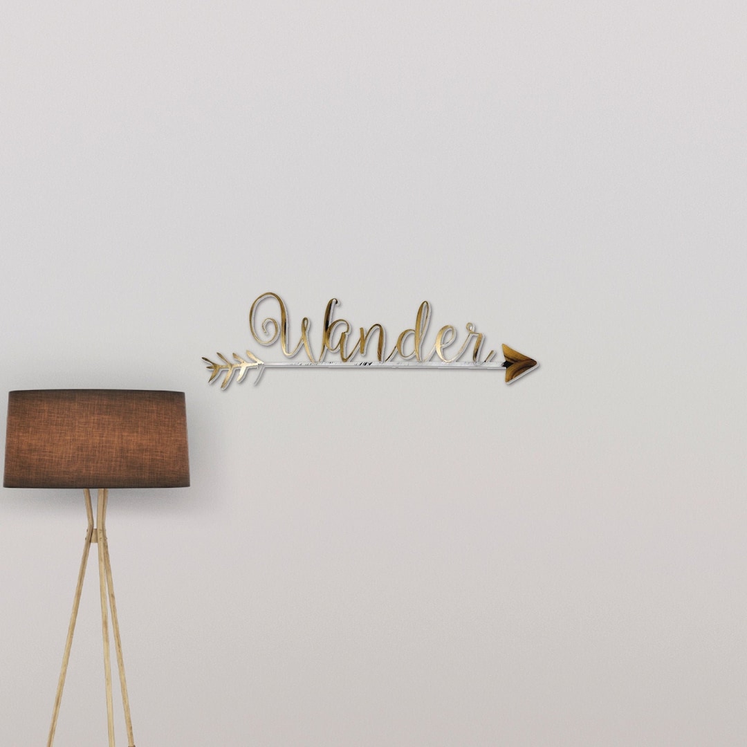Wander Arrow 3D Word Art PVC Cutout 6.5 X 23.25 | Handpainted - White ...