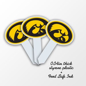 University of Iowa Tigerhawk Cupcake Toppers, Plastic Cupcake Topper ...