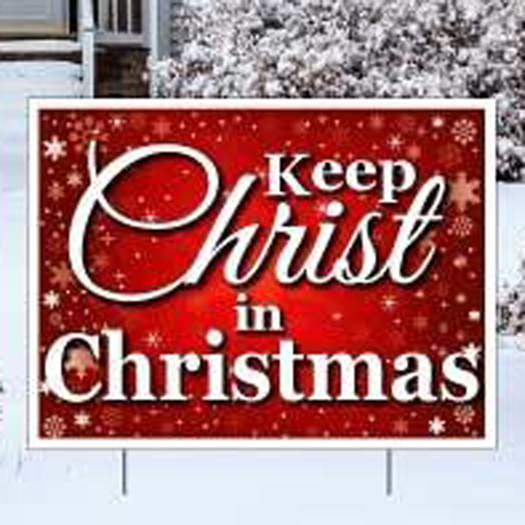 Keep Christ in Christmas Yard Sign: Red Snowflake Lawn Decor - Etsy
