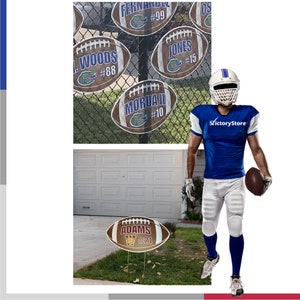 Custom Football Shaped Team & Player Fence or Yard Signs - Etsy