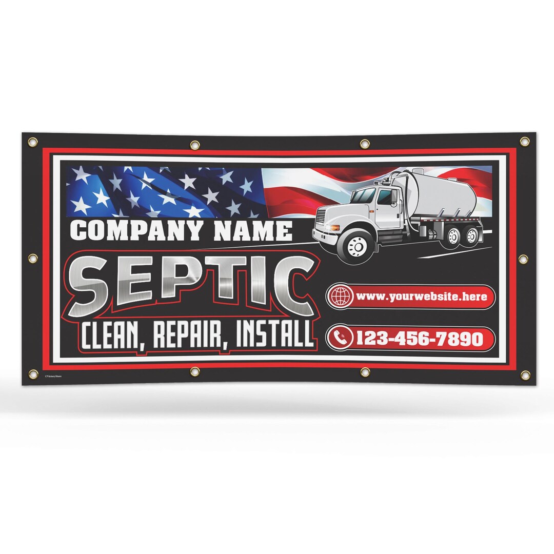 Custom Septic Service Banner: Weather-resistant Vinyl, Grommets, 3x6ft ...