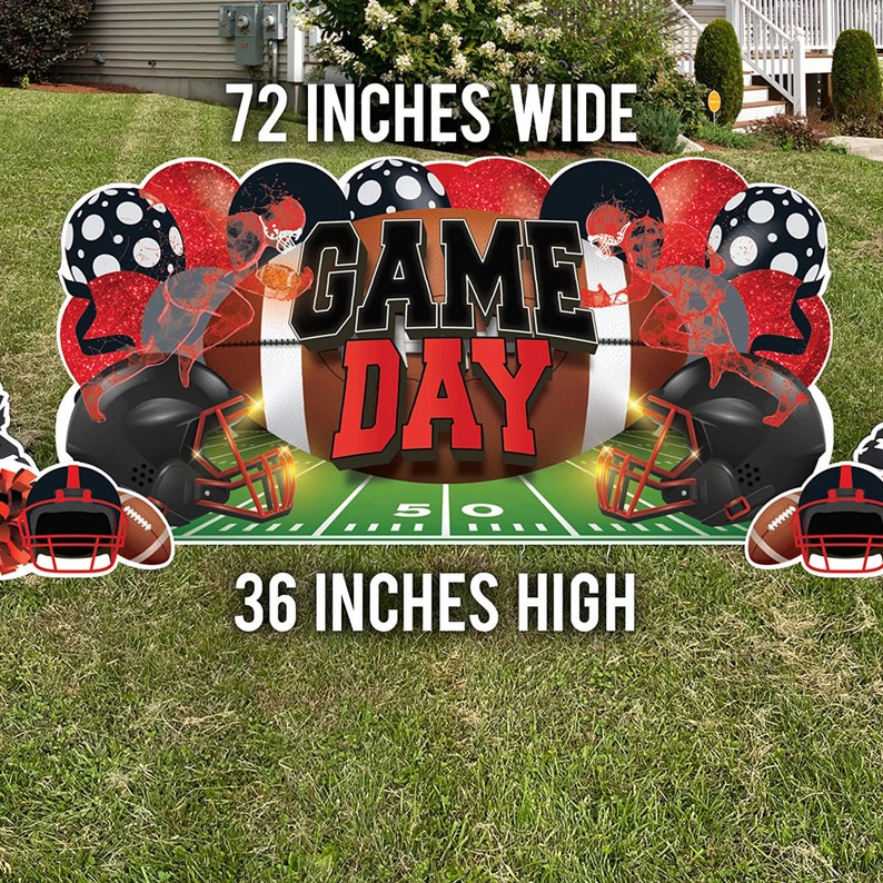 Oversized Game Day Yard Card Display 5pc Football Party Yard - Etsy