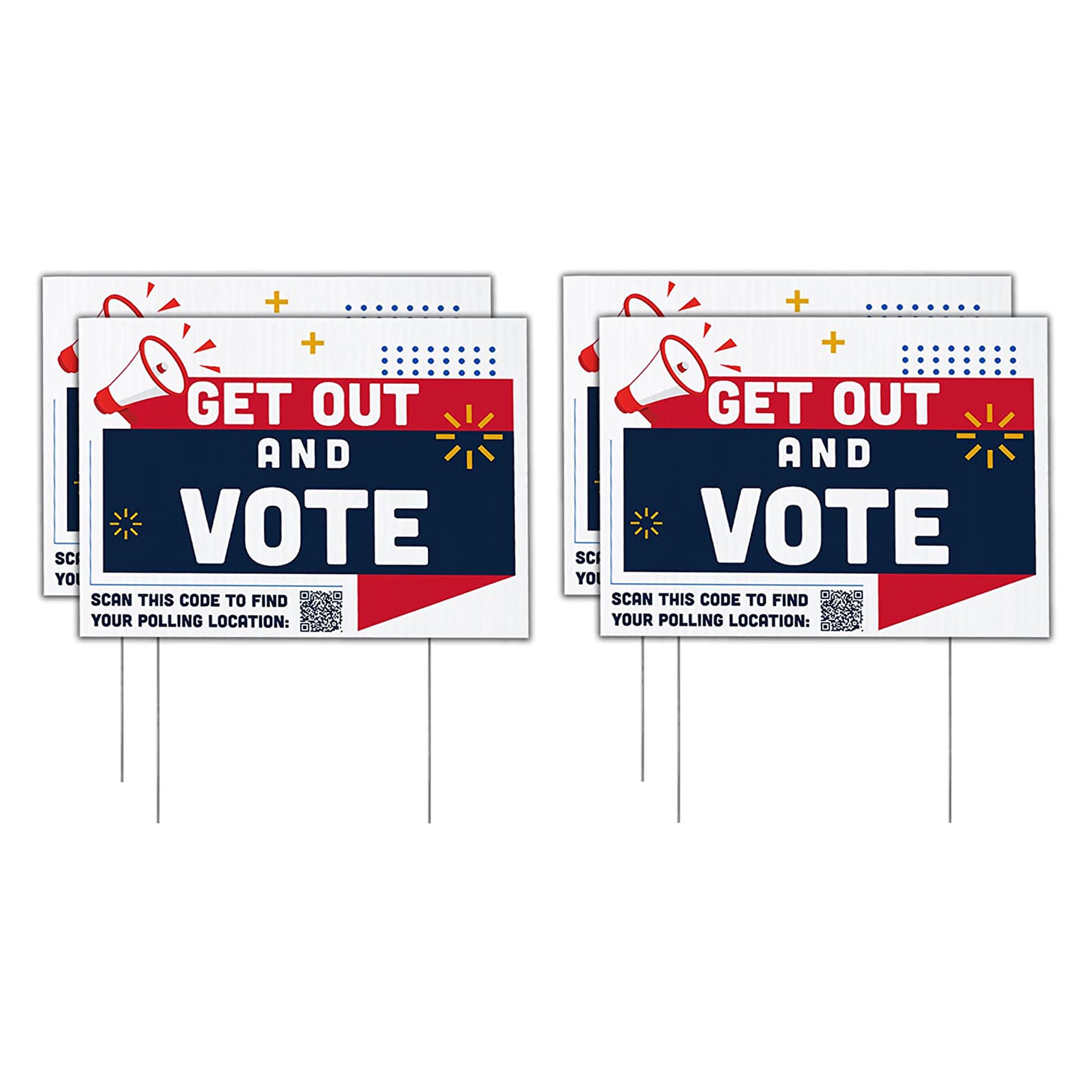 Get Out and Vote Yard Signs Set of 4 18 X 24 - Etsy