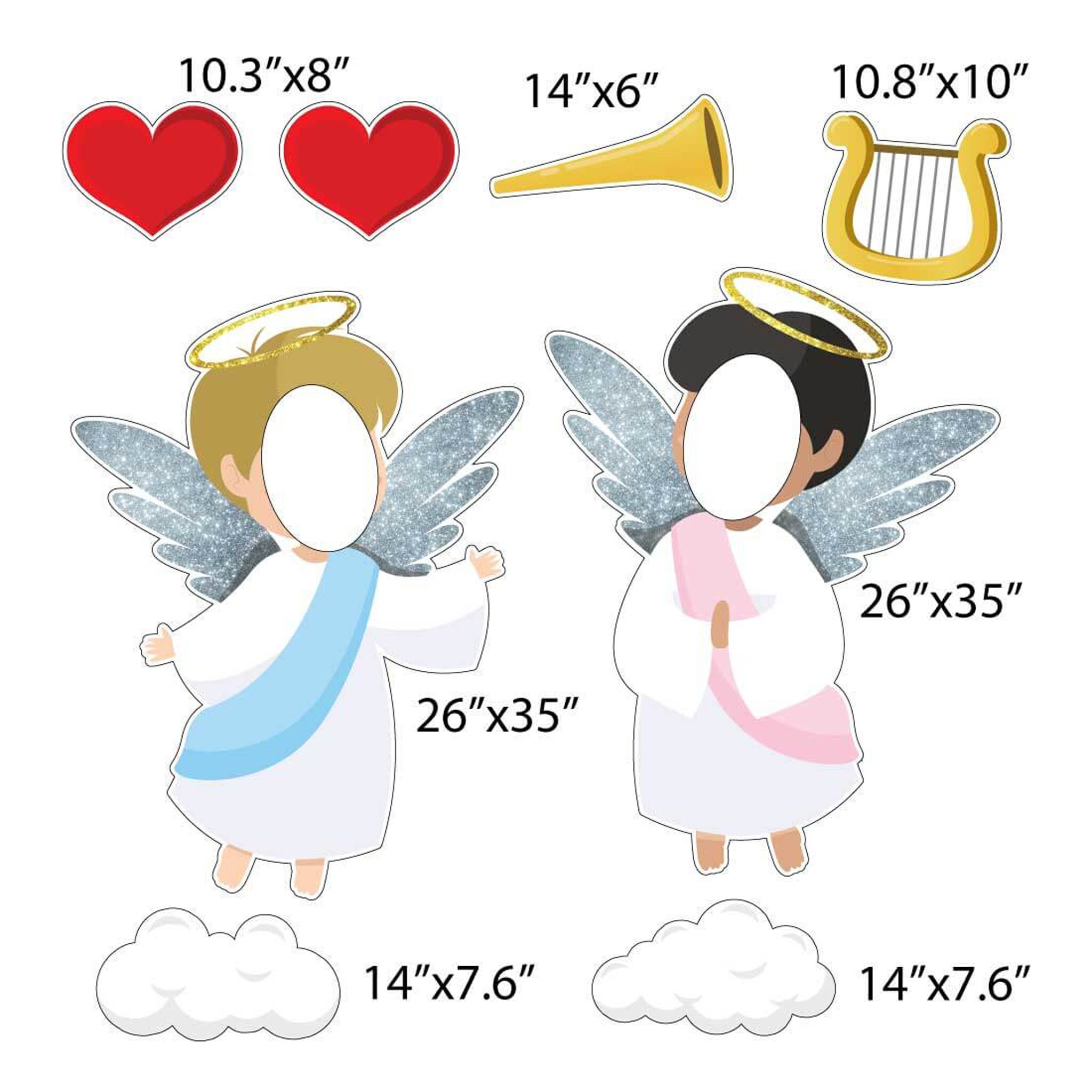 Little Angels Photo Prop Cut Outs Clouds Hearts & | Etsy