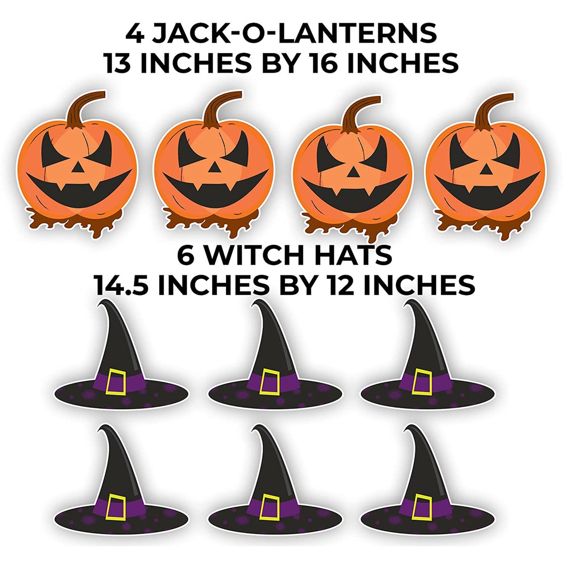Jack O Lantern & Witch Hat Pathway Markers Halloween 10pc | Etsy