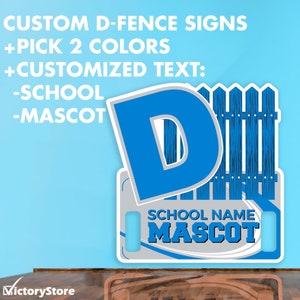 22" Custom D Fence Sign Cutout Spirt Cheer Words for Football | Custom ...