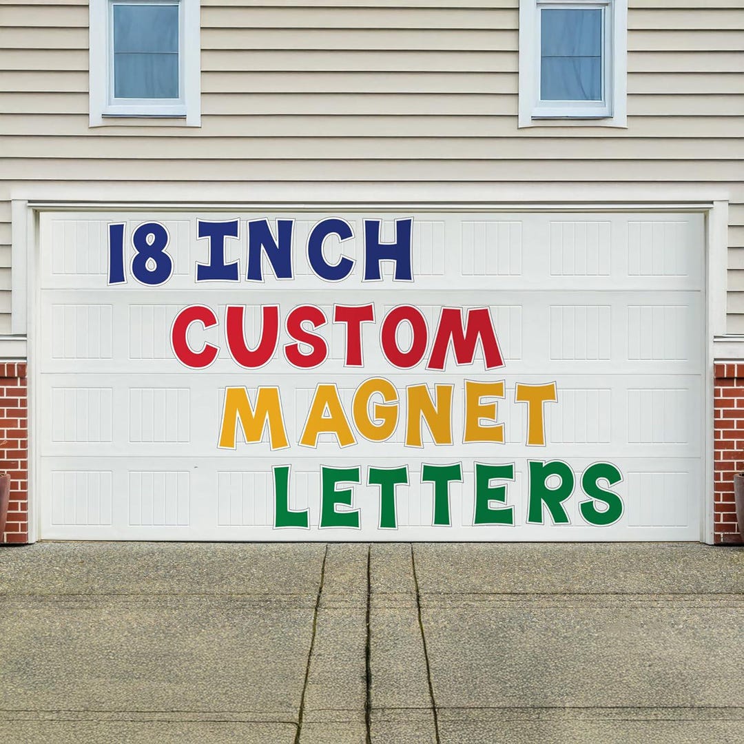 Custom Garage Magnet Letters 18-inch- Personalized Magnetic Words ...
