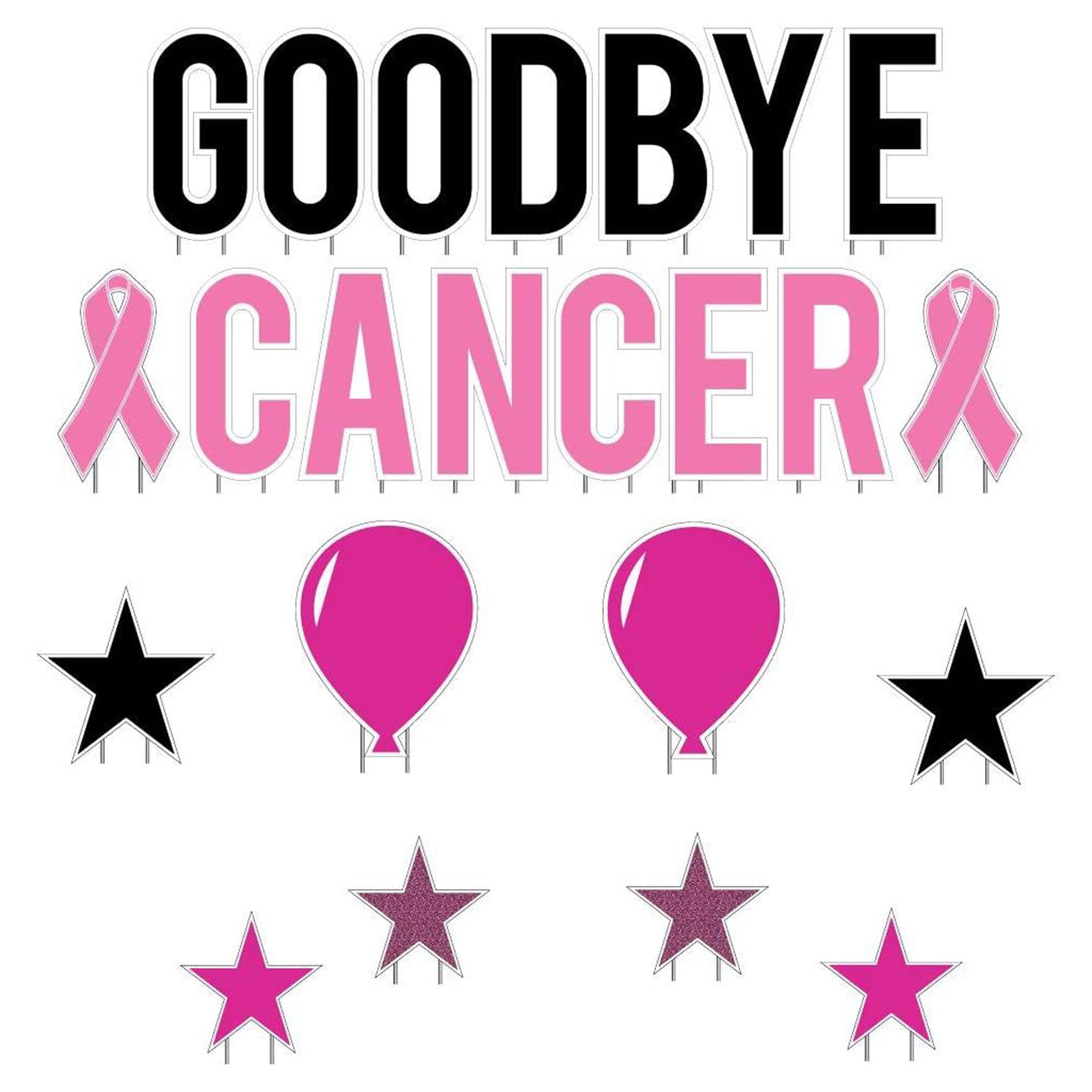 Goodbye Cancer Breast Cancer Survivor 23pc Yard Sign Set | Etsy