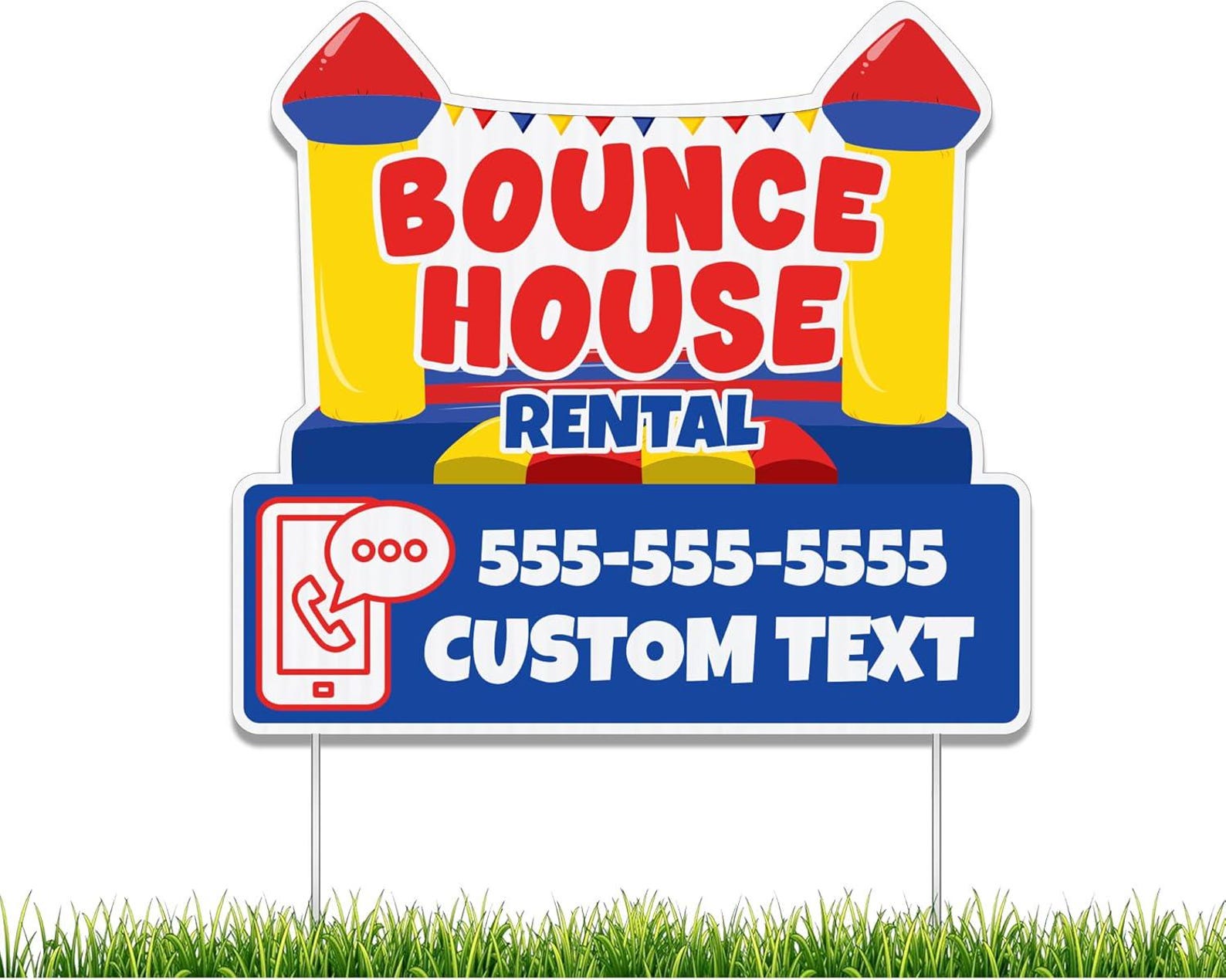 10-pack Custom Bounce House Rental Yard Signs: 10-pack Double-sided ...