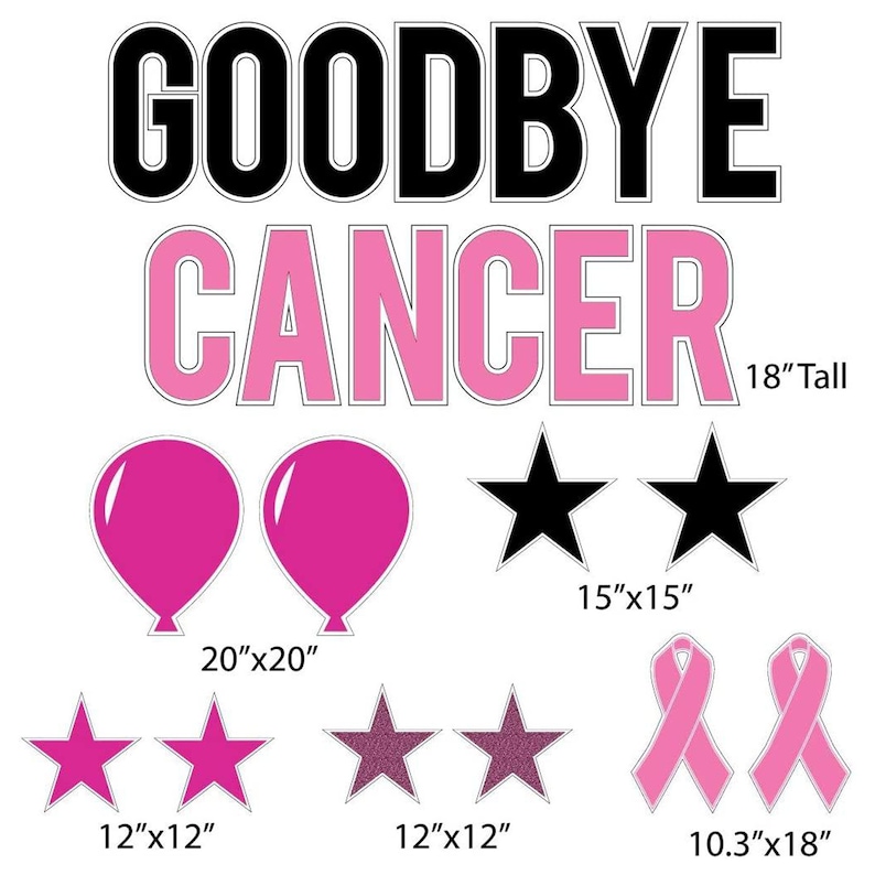 Goodbye Cancer Breast Cancer Survivor 23pc Yard Sign Set | Etsy