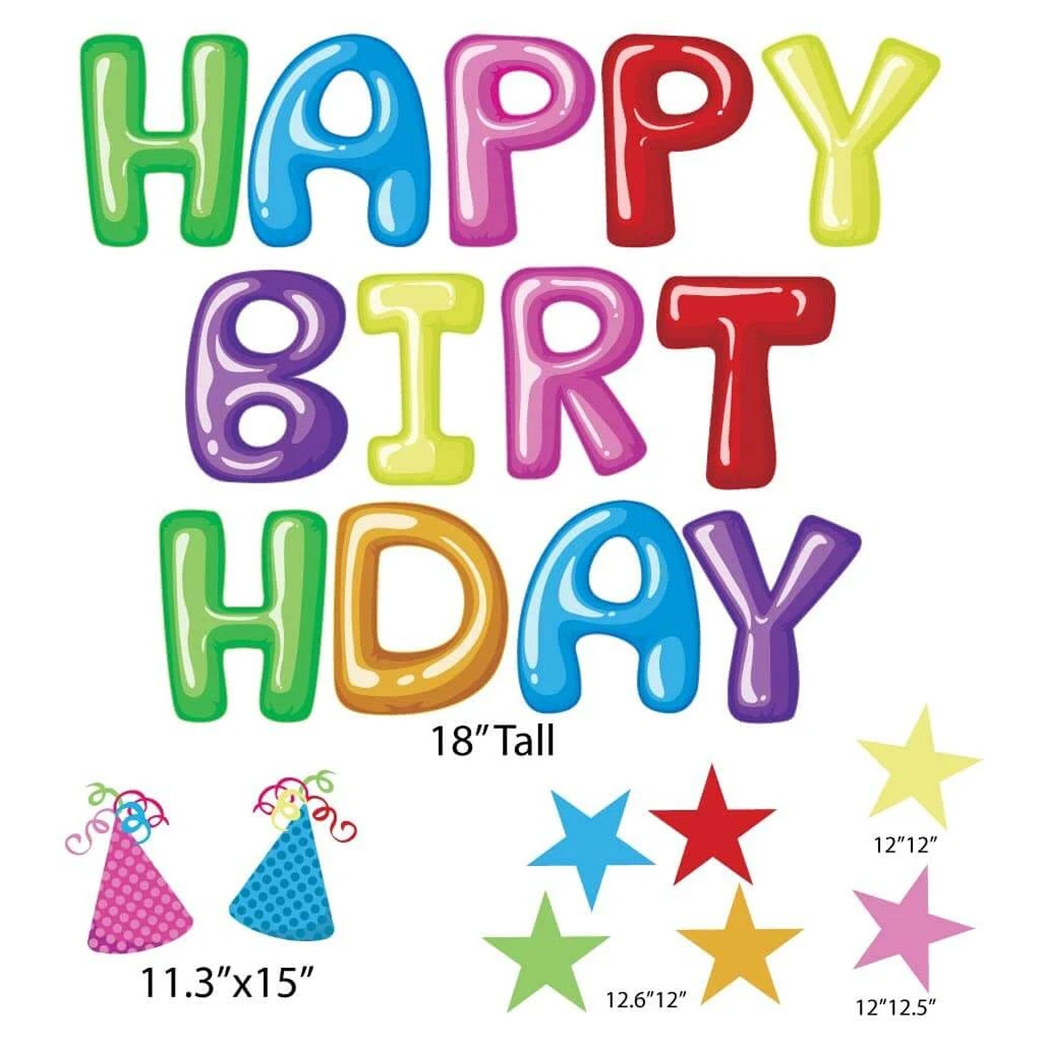 18 Happy Birthday Letters Custom Name 21pc Birthday | Etsy