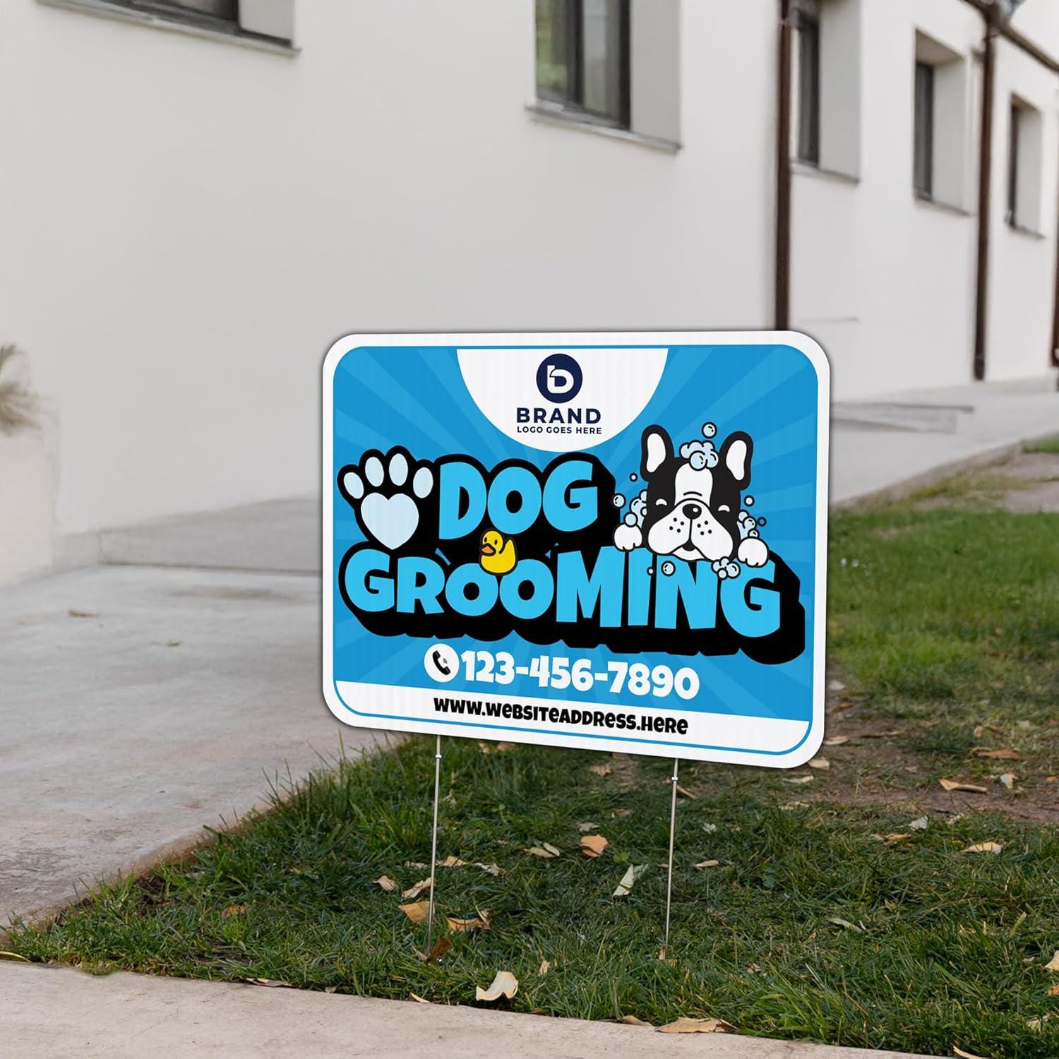 10-pack Custom Dog Grooming Yard Signs, 22x17 Inch, Double-sided ...