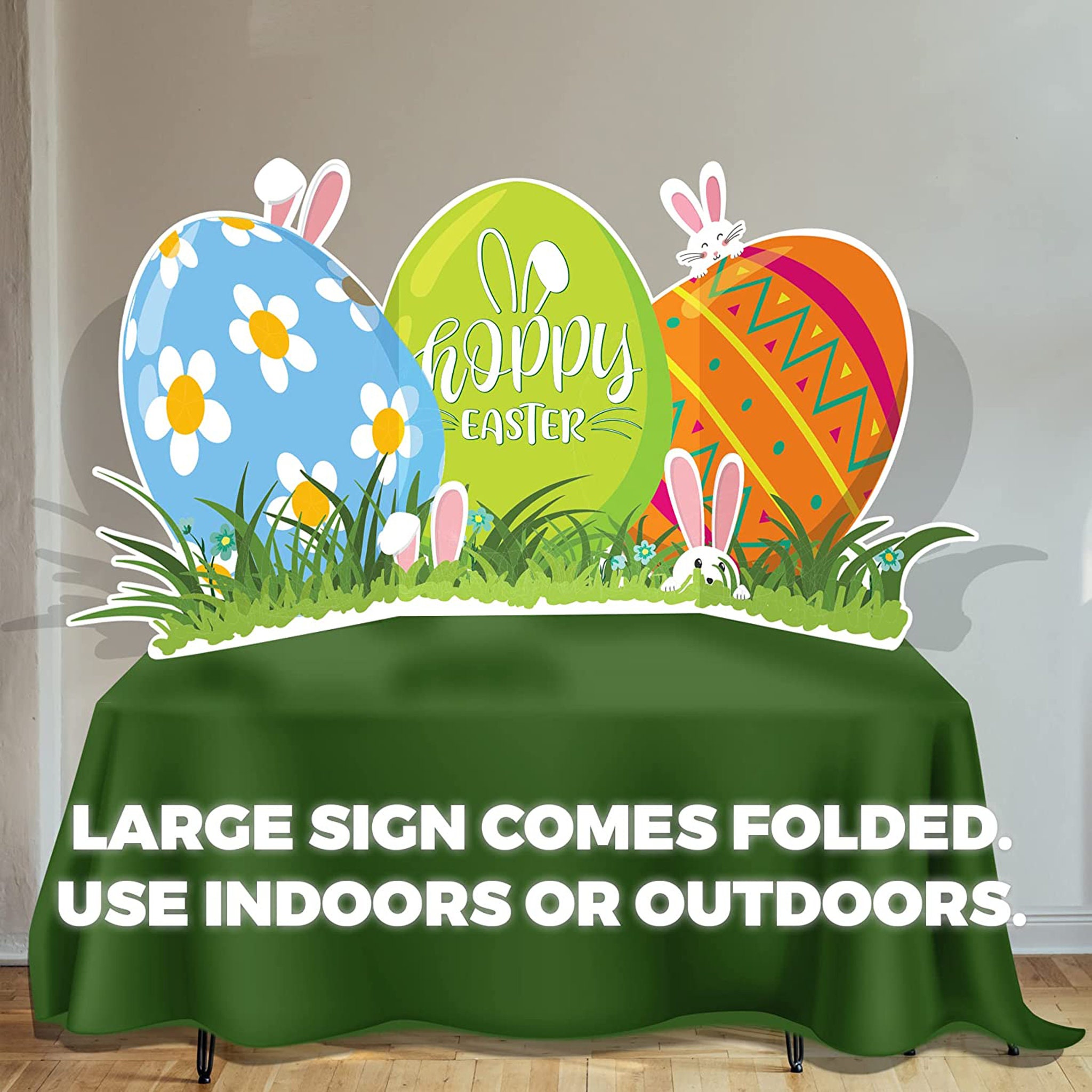 Oversized 'hoppy Easter' Yard Card Display: Bunny Lawn Decor (11pc) - Etsy