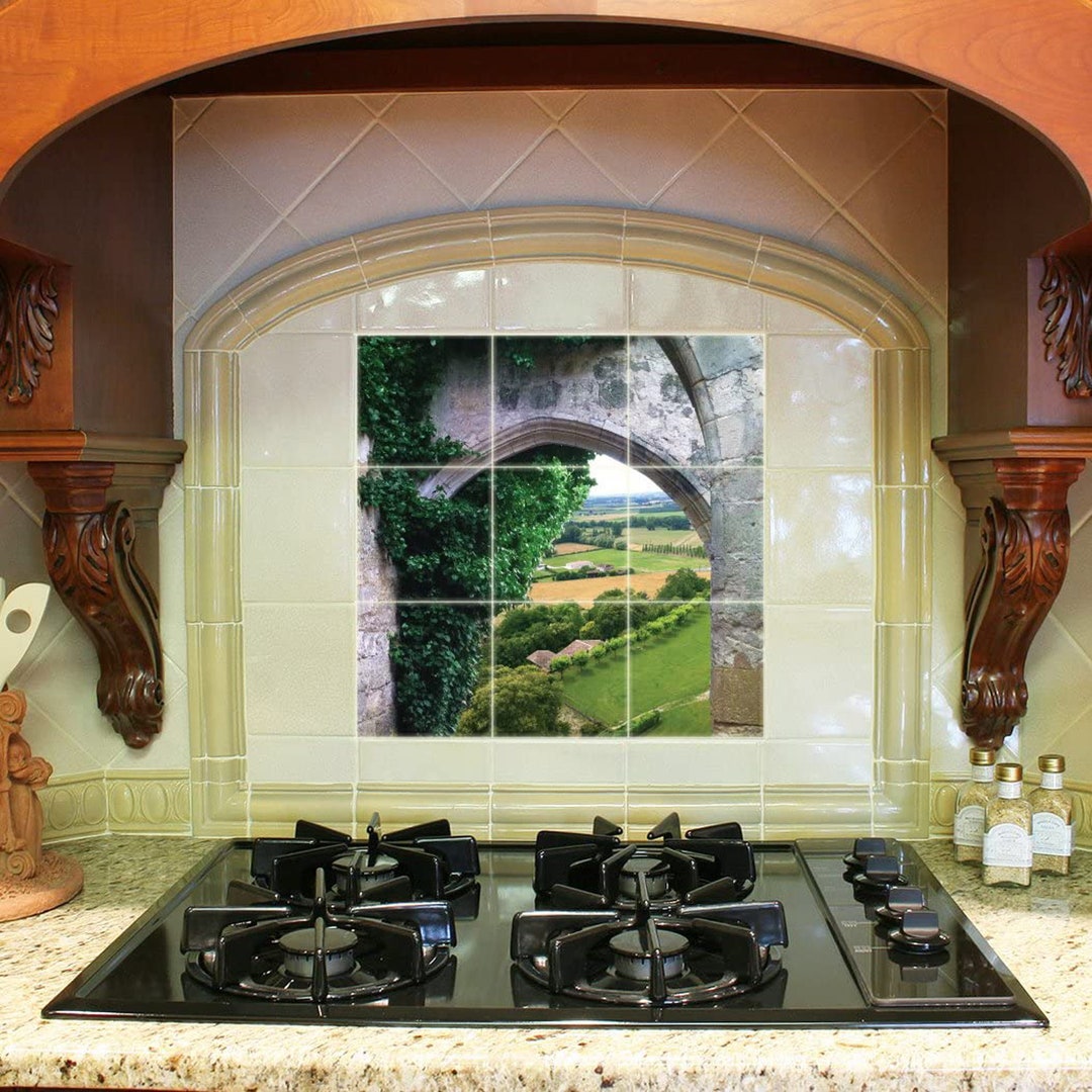 Ceramic Tile Kitchen Backsplash, French Countryside Farmhouse Wall ...