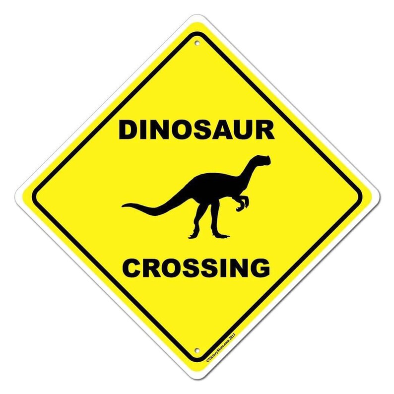 Dinosaur Crossing Sign or Sticker | Corrugated Plastic Sign, Aluminum ...