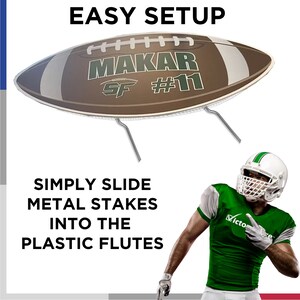 Custom Football Shaped Team & Player Fence or Yard Signs - Etsy