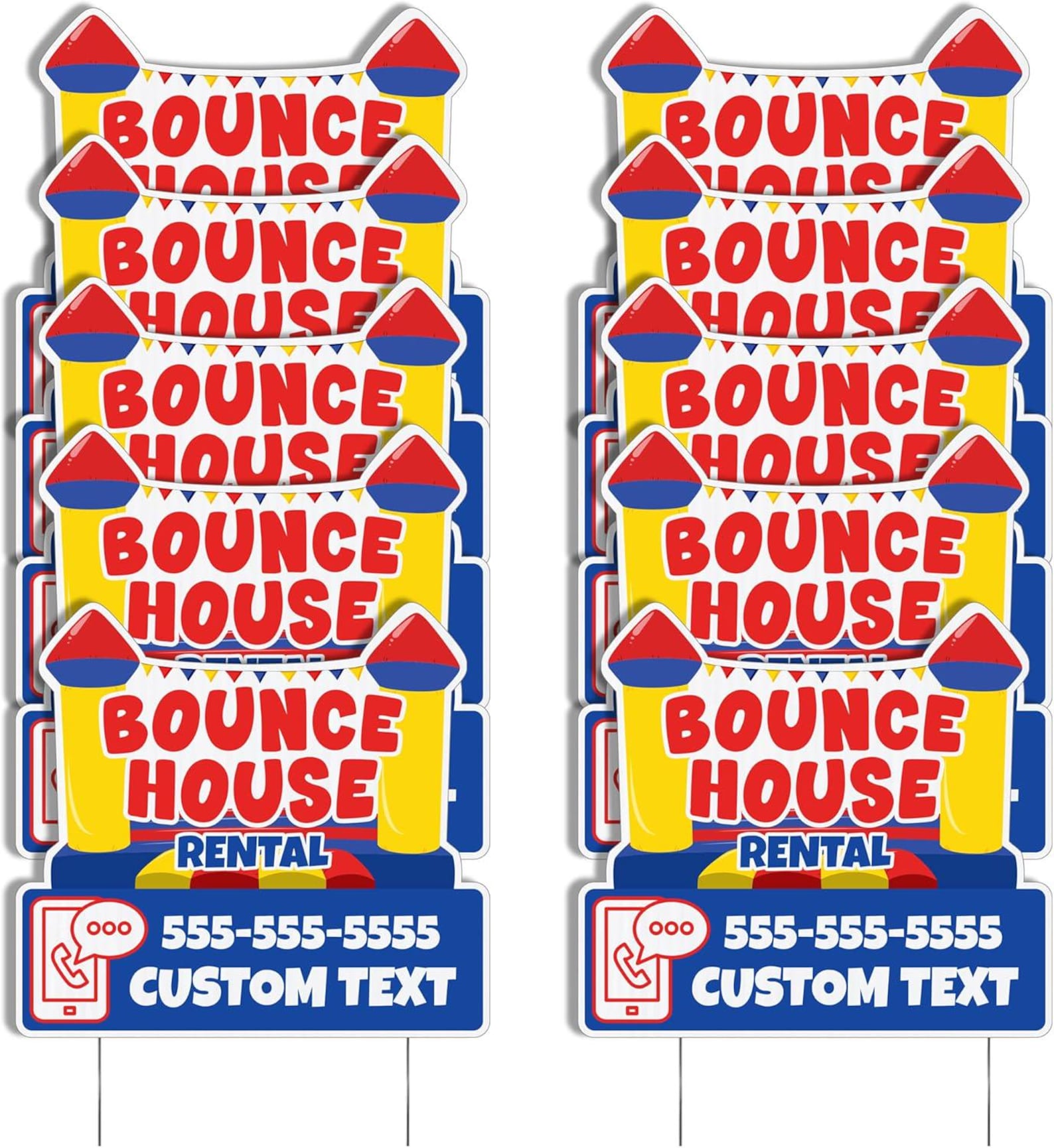 10-pack Custom Bounce House Rental Yard Signs: 10-pack Double-sided ...