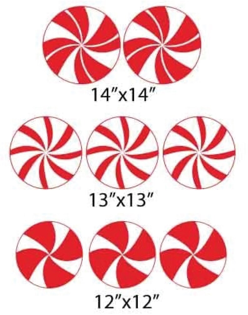 Peppermint Pathway Markers, 8pc Christmas Yard Art, Yard Card Lawn Sign ...