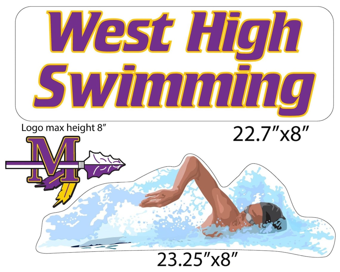Custom Magnetic Swimming Decorations, 3pc School Sports Magnet Set - Etsy