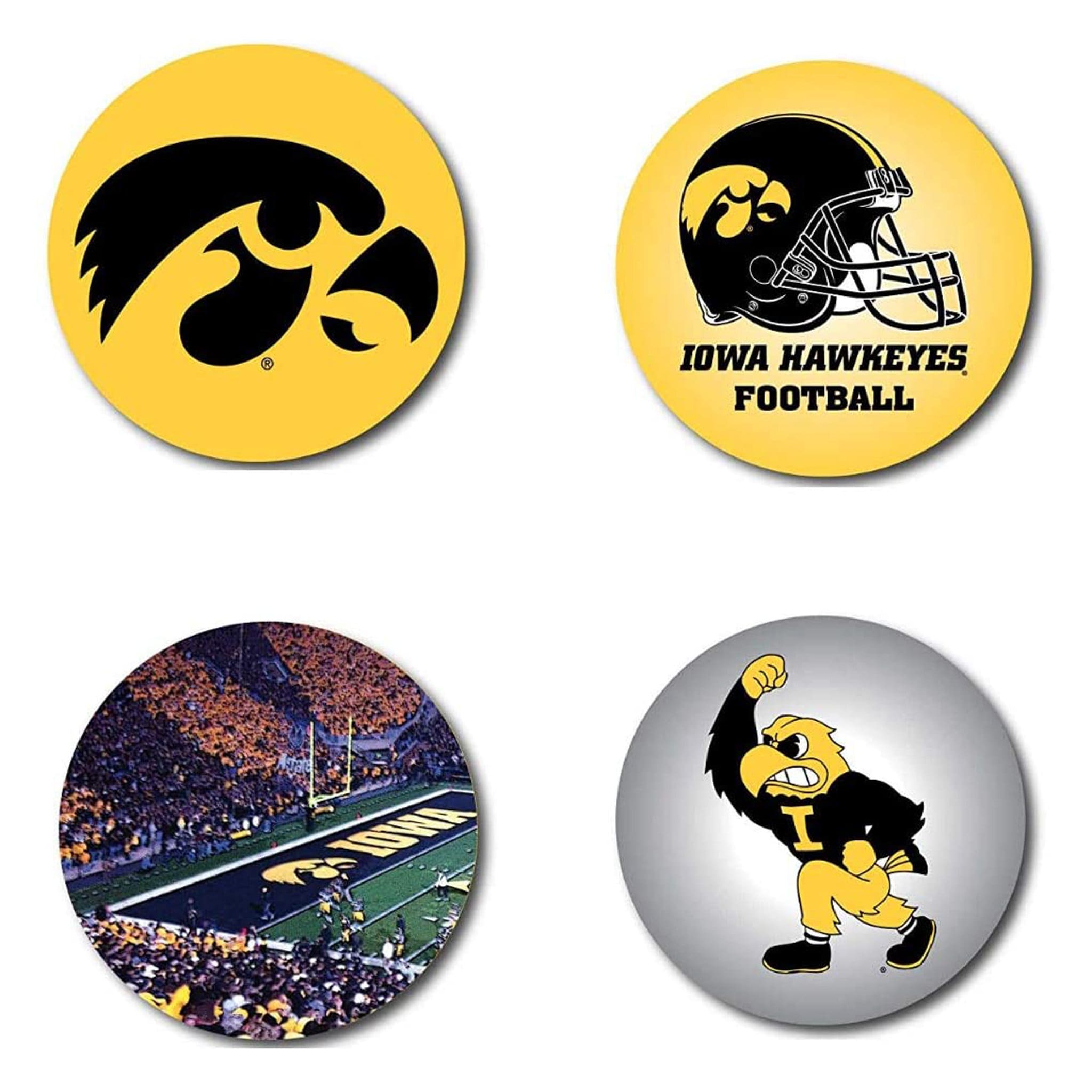 University of Iowa Neoprene Hawkeye Fan Coasters, Set of 4, 3 Versions ...