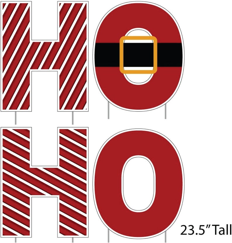 Ho Ho Red & White Yard Letters 4pc Christmas Yard Art Yard - Etsy