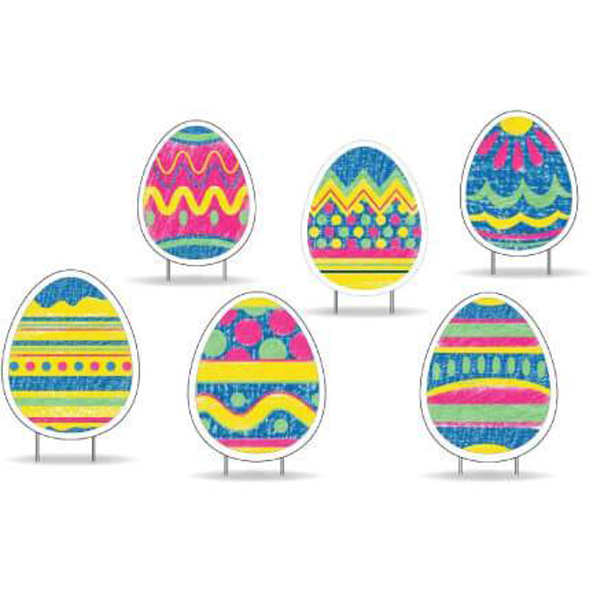 Color by Number Easter Eggs 6pc Easter Yard Art Easter Decor | Etsy