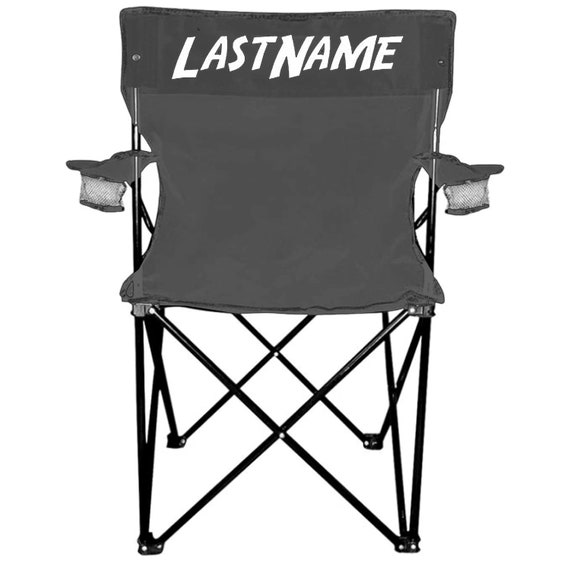 Custom Folding Camping Chair With Personalized Last Name or Text Etsy
