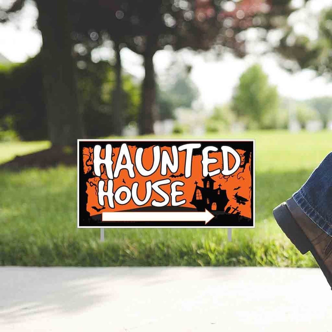 Haunted House Directional Yard Signs, 12 X 24 Inches - Etsy