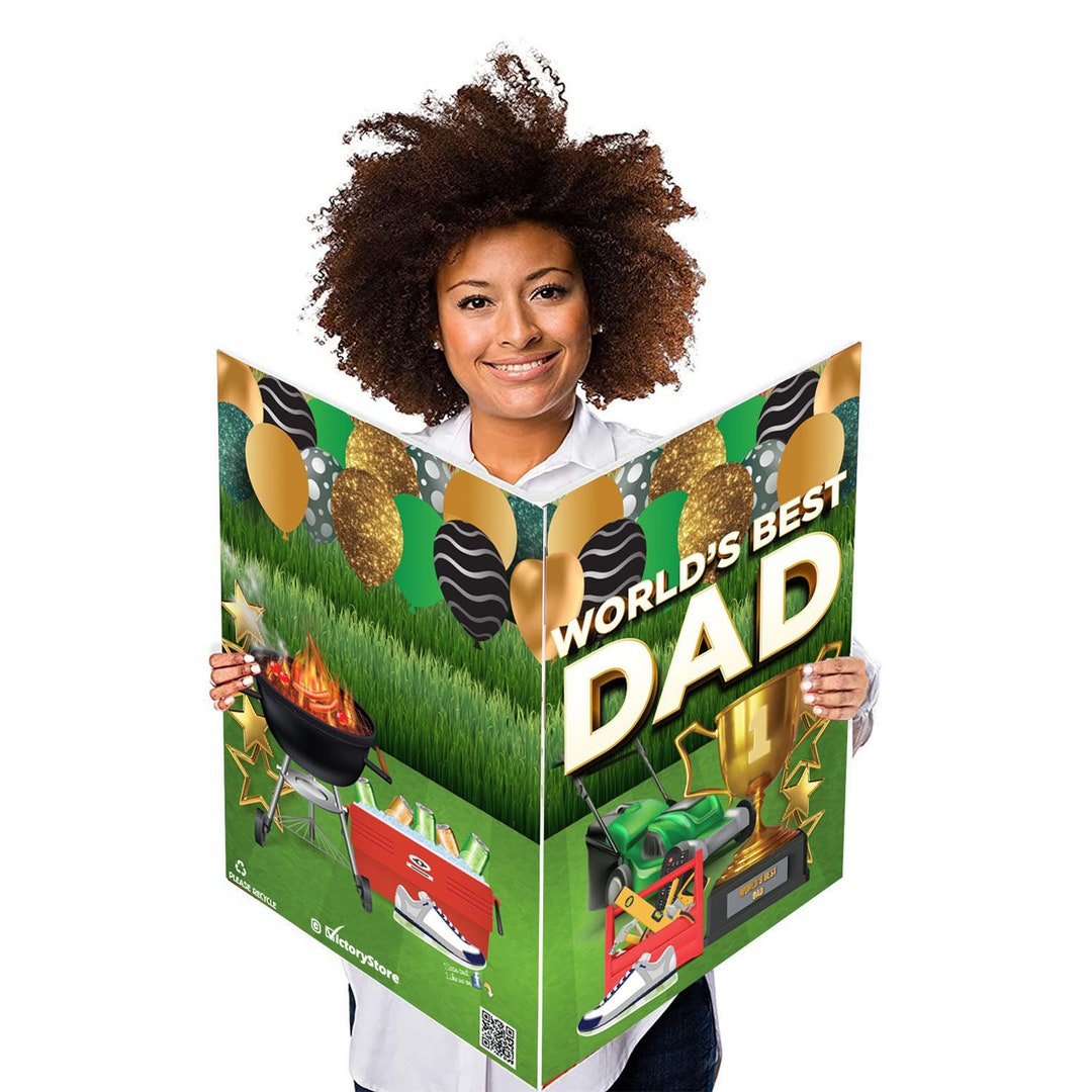 36” Jumbo World’s Best Dad Card | Custom Fathers Day Card With ...