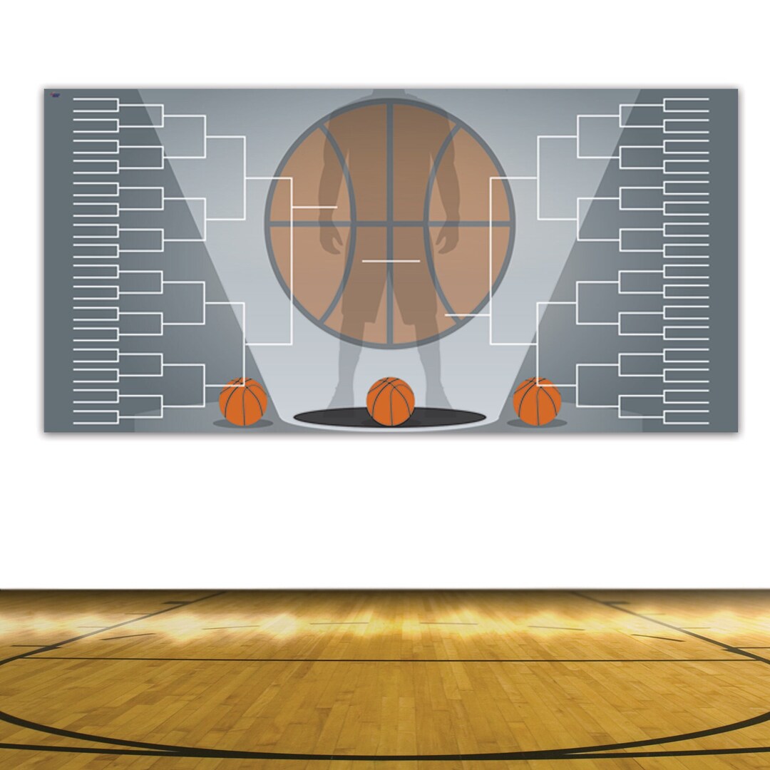 3' X 6' Giant 2024 March Mania Basketball Tournament Bracket - Etsy