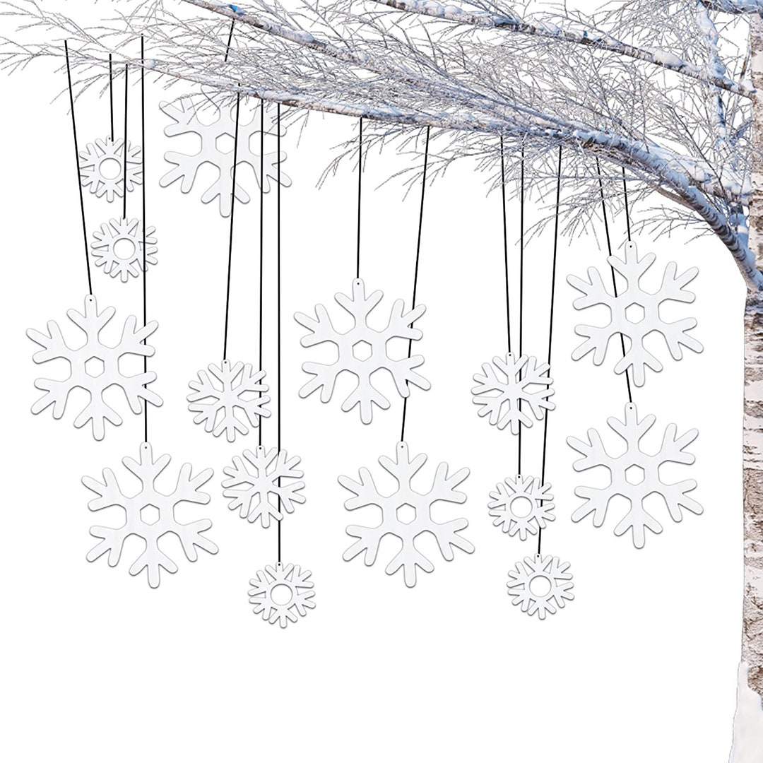 Hanging Snowflakes Bundle, 25pc Christmas Yard Art, Yard Card Lawn Sign ...