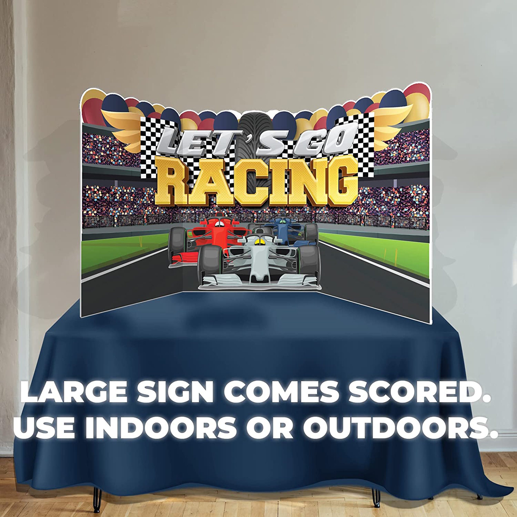 Oversized let's Go Racing Race Car Yard Card - Etsy