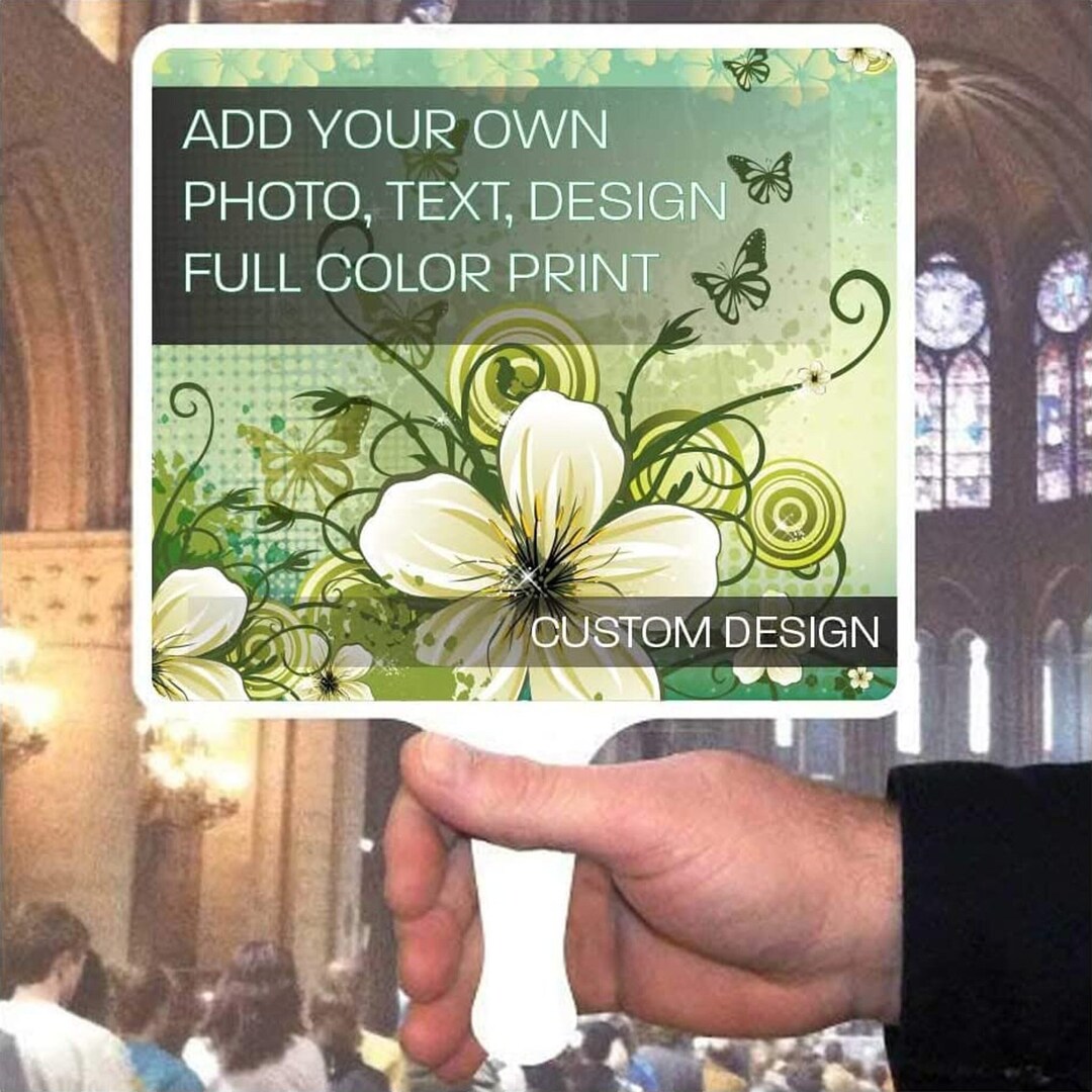 Custom Photo Fans Plastic Hand Held Fans Full Color Print, Waterproof ...