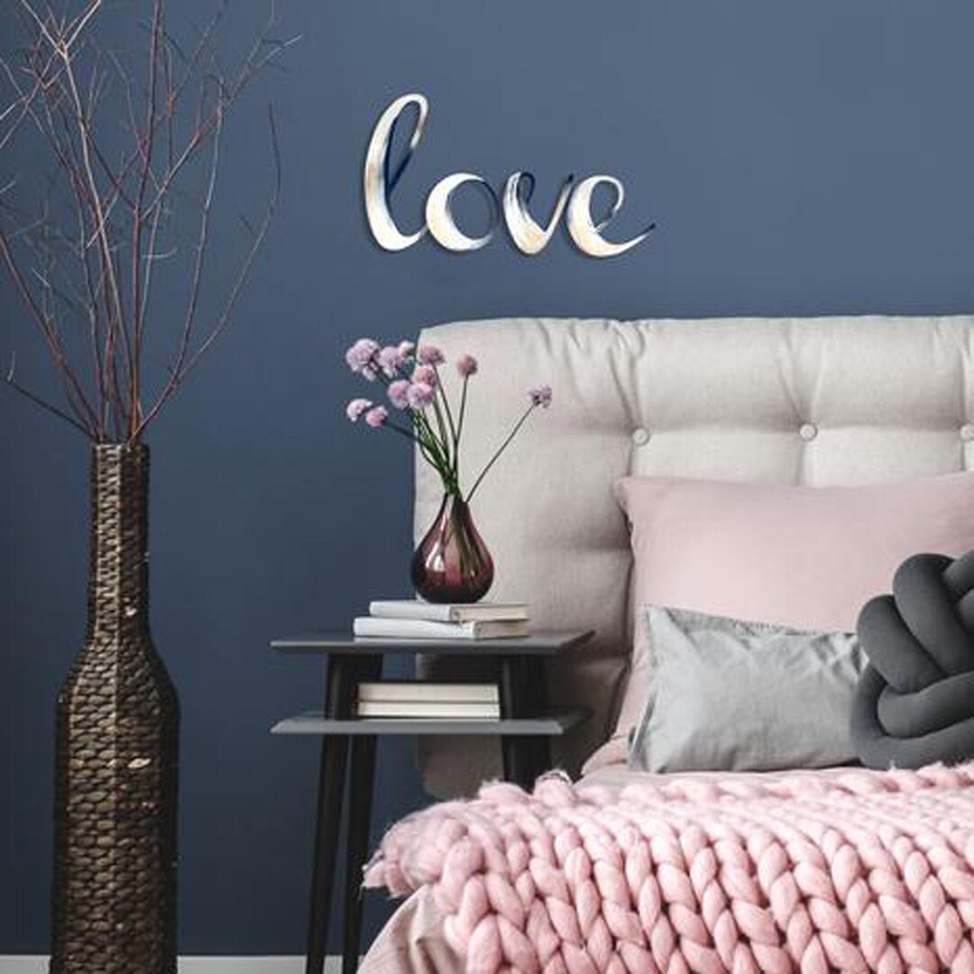 Handpainted 3D Love Wall Decor: Bronze Accent, USA Made - Etsy