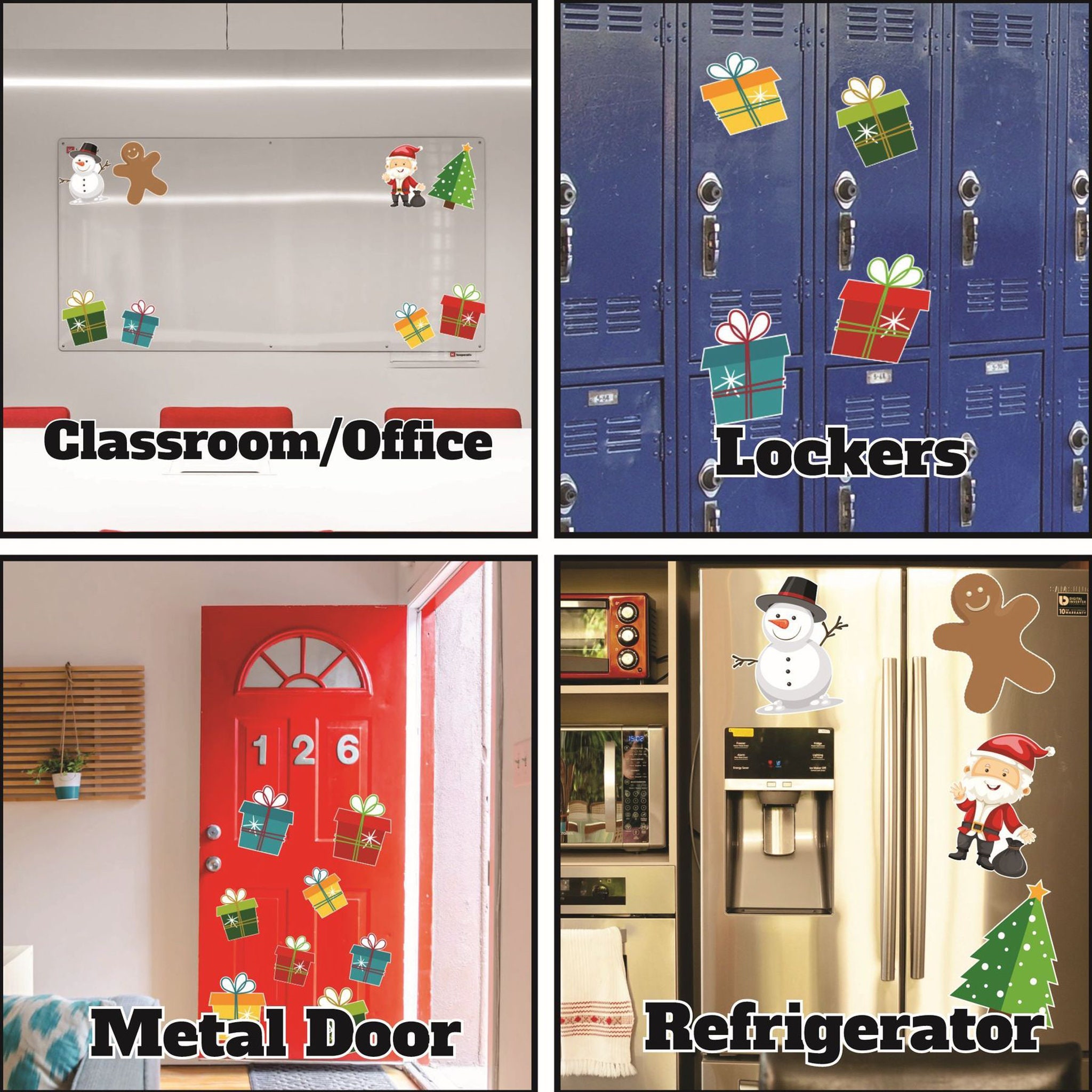 Magnetic Christmas Themed Decorations, 12pc Christmas Magnet Set - Etsy