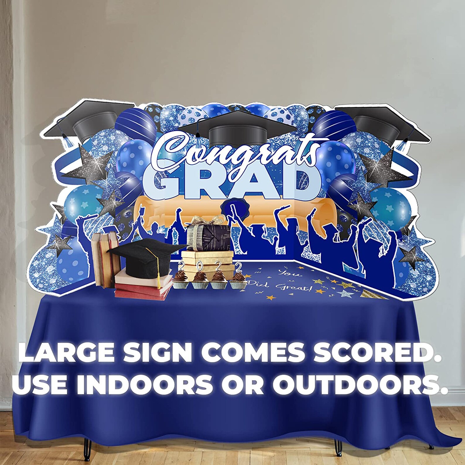 Blue Oversized 'congrats Grad' Graduation Yard Card Display - 11pc ...