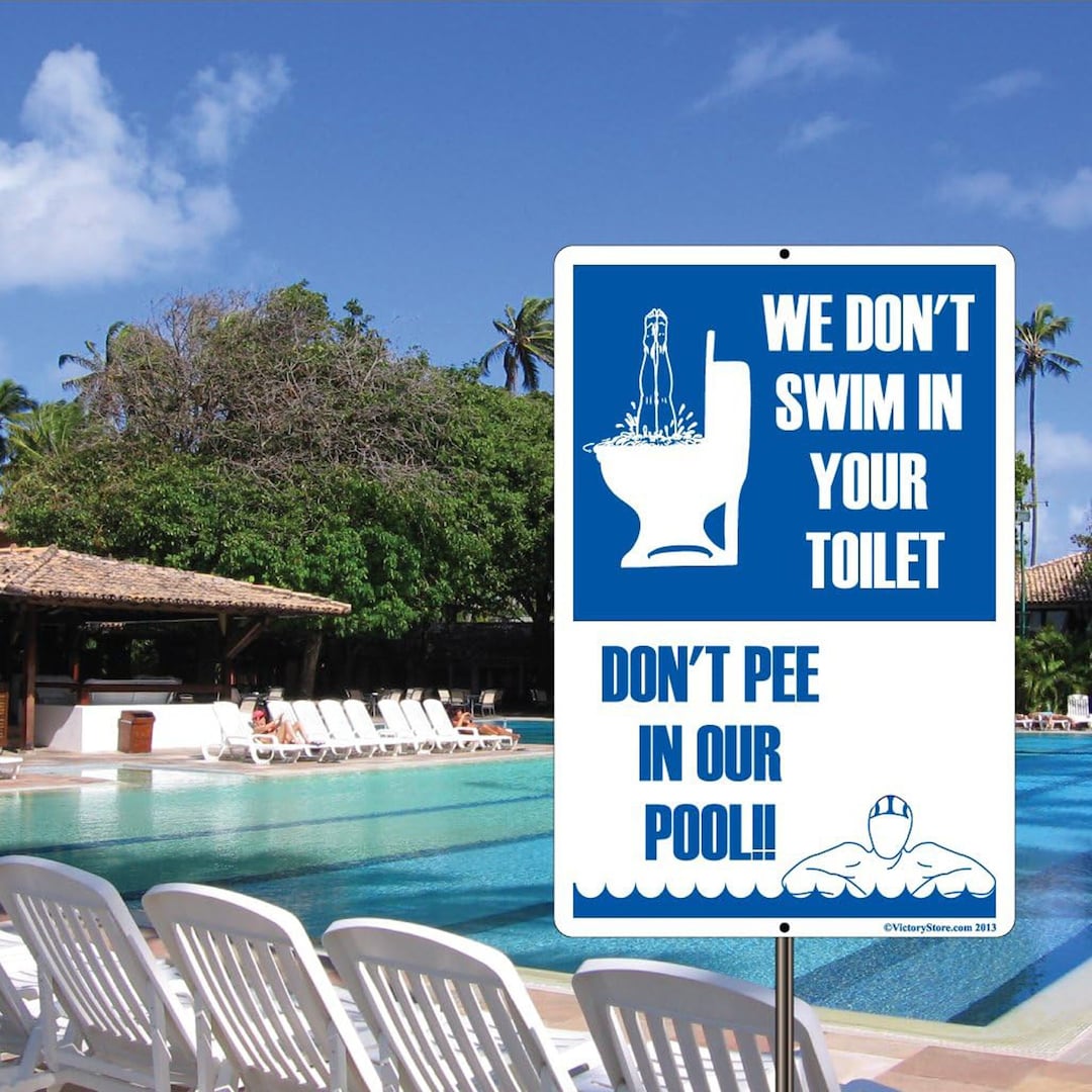 Don't Pee in Our Pool Metal Sign - 12x18 Inches - Etsy